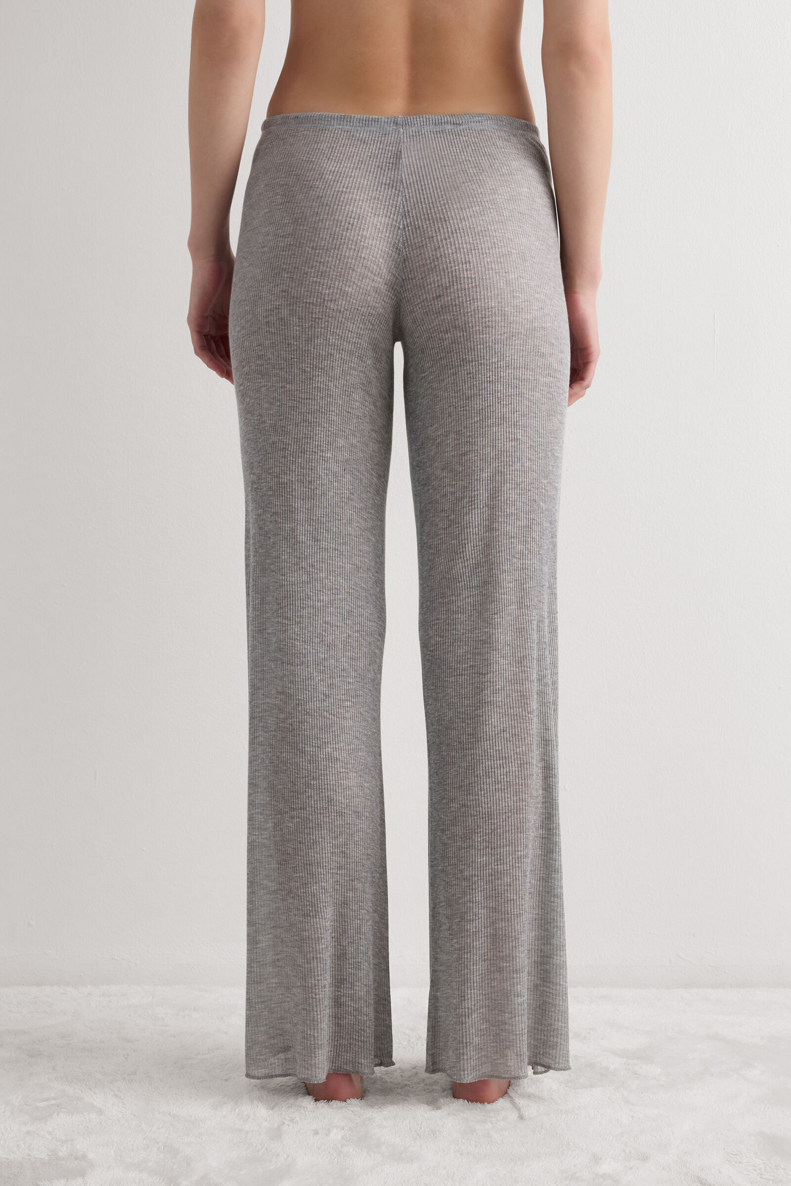 Full Length Palazzo Pants in Ultranatural with Cashmere | Intimissimi