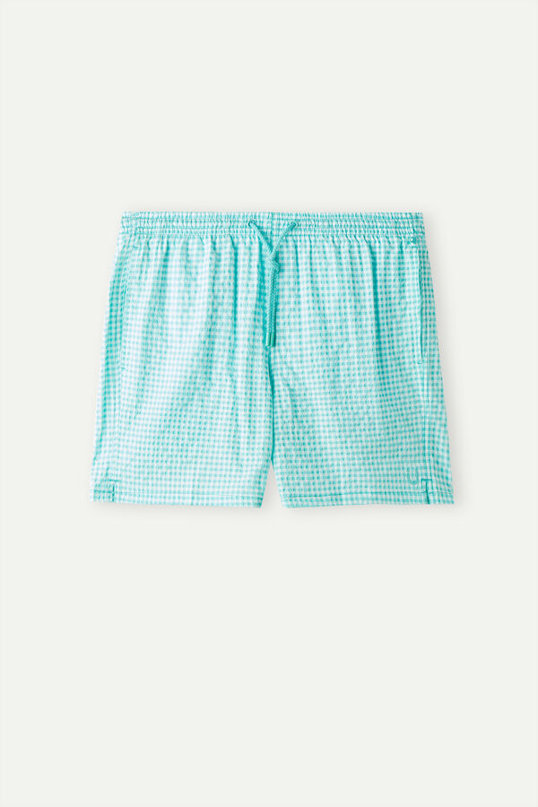 Gingham Print Seersucker Swim Trunks Intimissimi