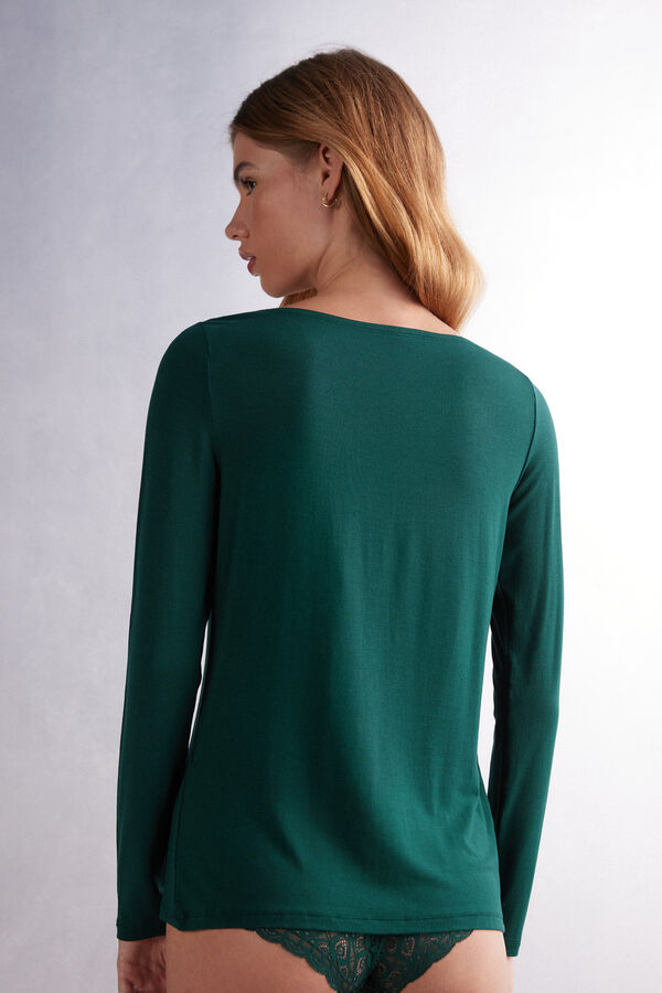 Long-Sleeved Boat-Neck Micromodal Top | Intimissimi