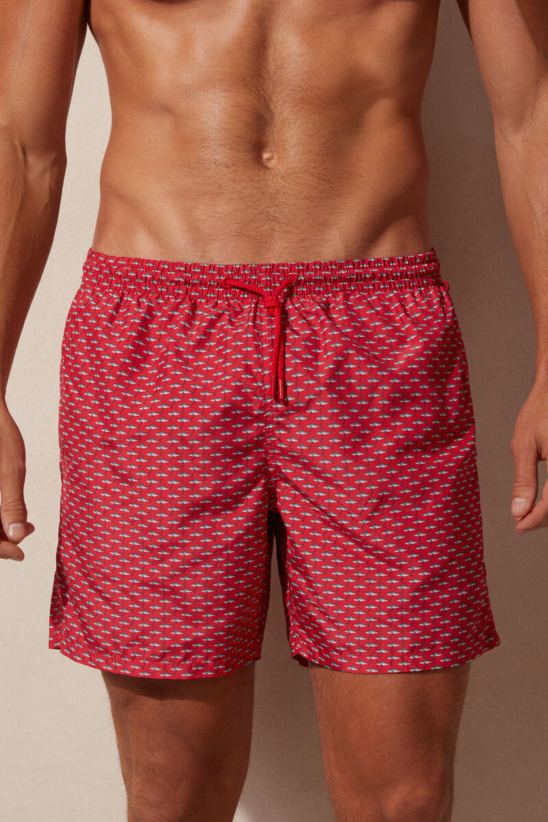 Micro Shark Print Swim Trunks | Intimissimi