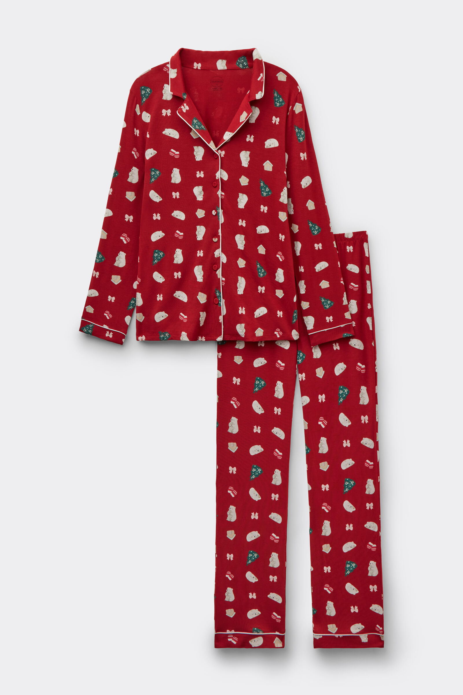 Button-Up Modal Pyjamas with Polar Christmas Print | Intimissimi