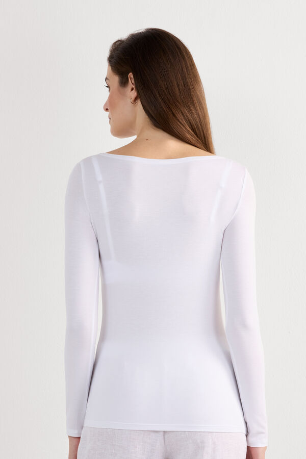 Long-Sleeved Boat-Neck Micromodal Top | Intimissimi