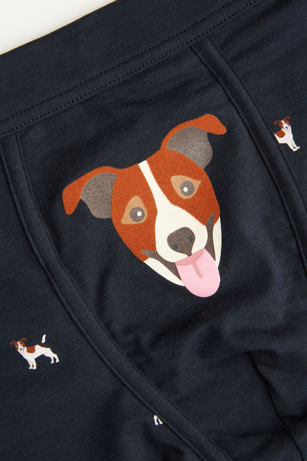 Natural Fresh Cotton Boxers with Jack Russell Print | Intimissimi