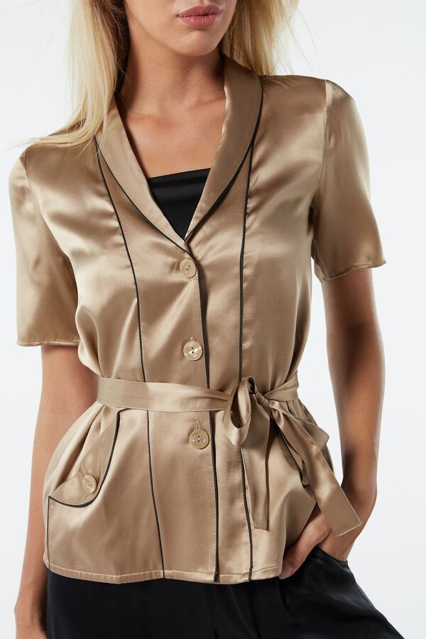 Short-Sleeved Silk Top | Intimissimi