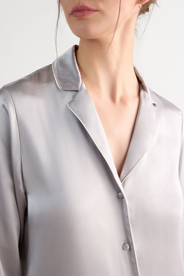Mannish-Cut Jacket in Silk Satin | Intimissimi