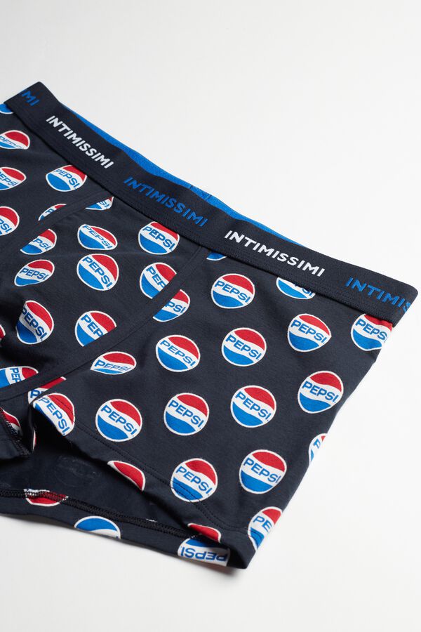Pepsi Logosu Baskılı Streç Supima® Pamuklu Boxer | Intimissimi