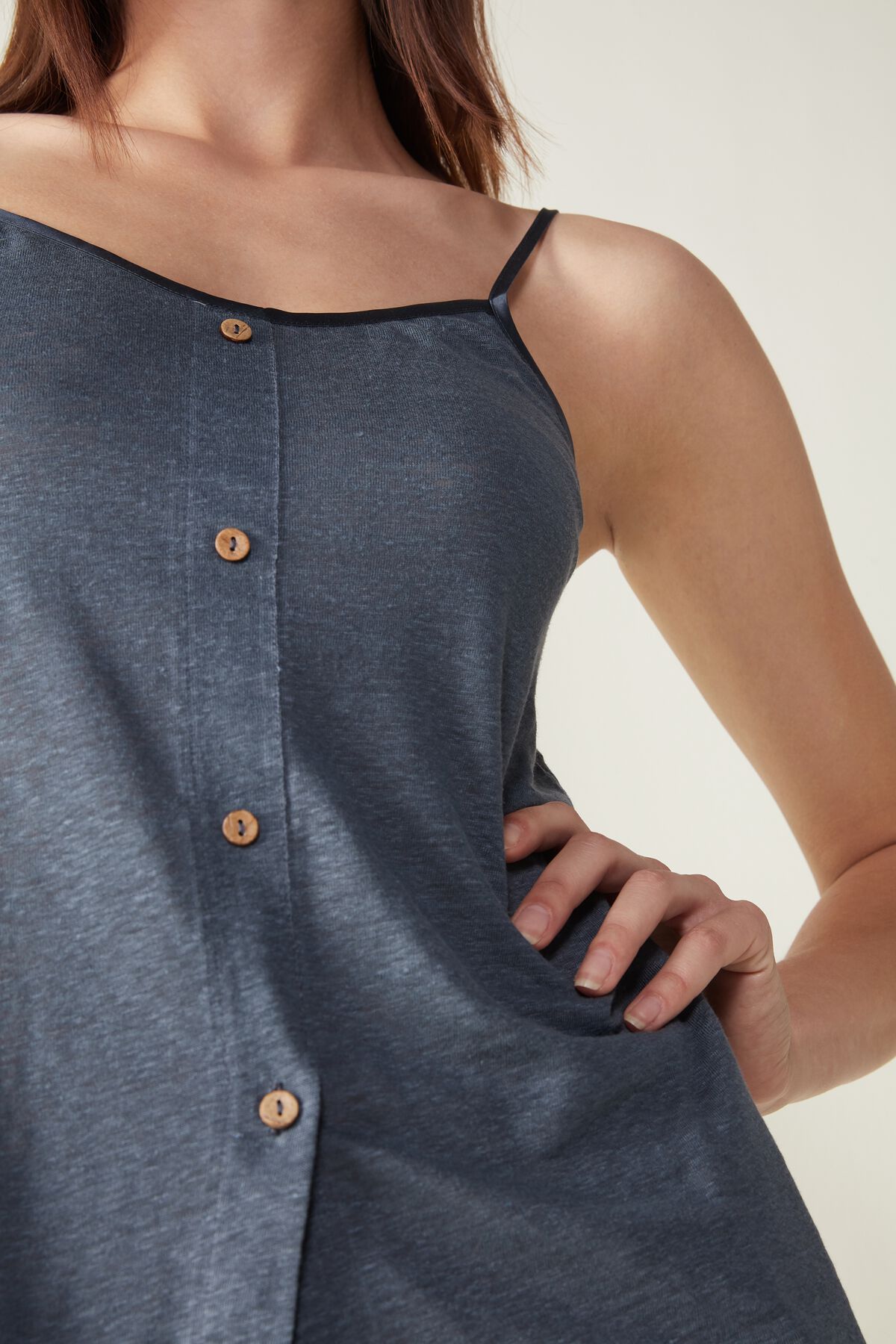 Льняной Топ на Тонких Бретелях из Шелка | Intimissimi