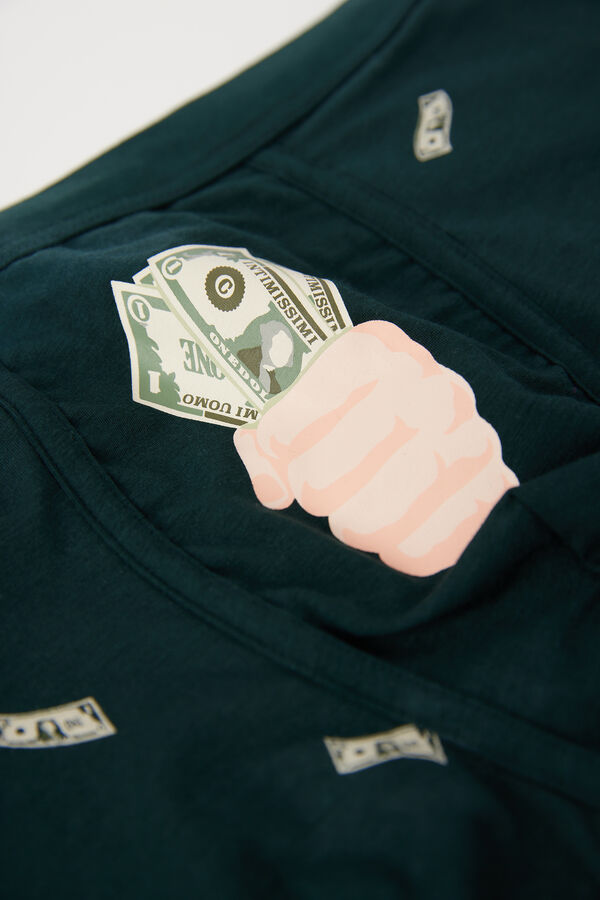 Natural Fresh Cotton Boxers with Money Print | Intimissimi