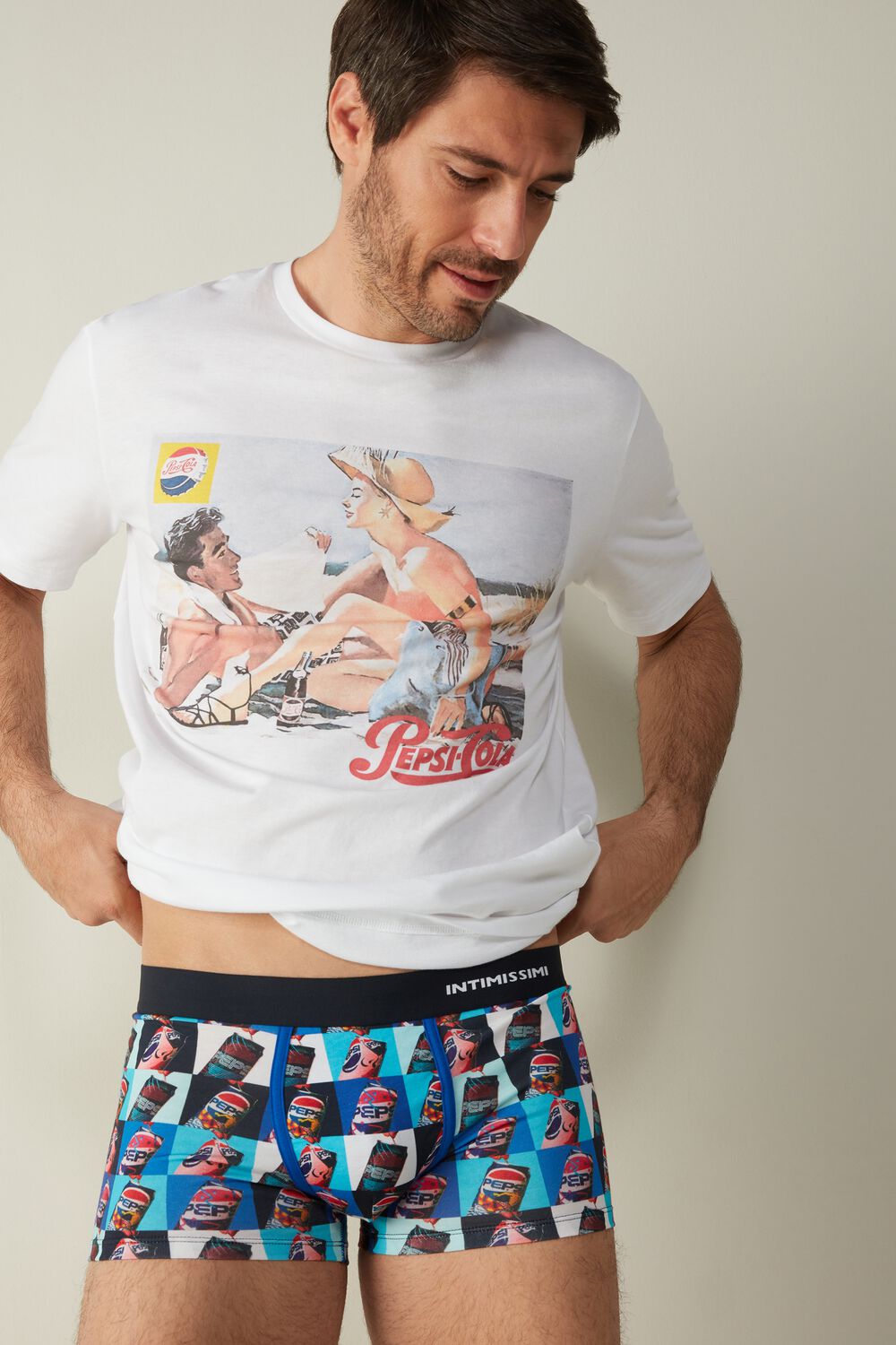 Boxer imprimé canettes de Pepsi en coton supima® élasticisé | Intimissimi