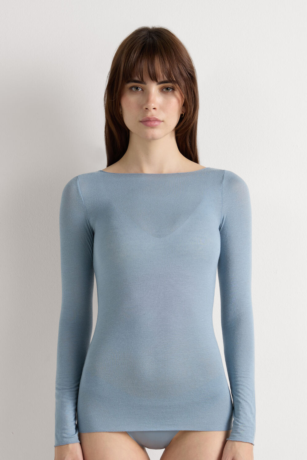 Boat Neck Modal Cashmere Ultralight Top | Intimissimi