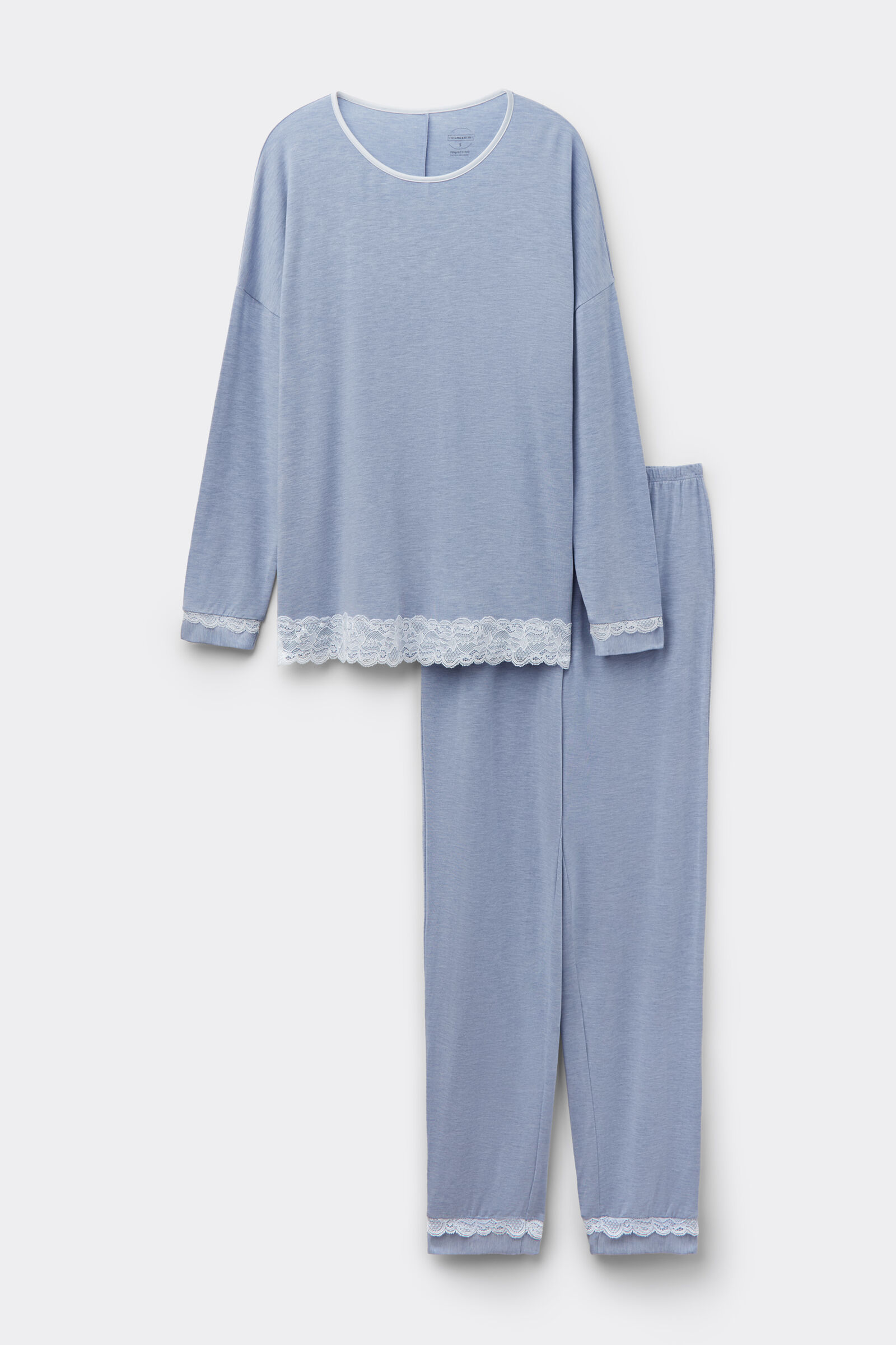 Set de pyjama long en modal avec dentelle - Pyjamas longs - Intimissimi CH