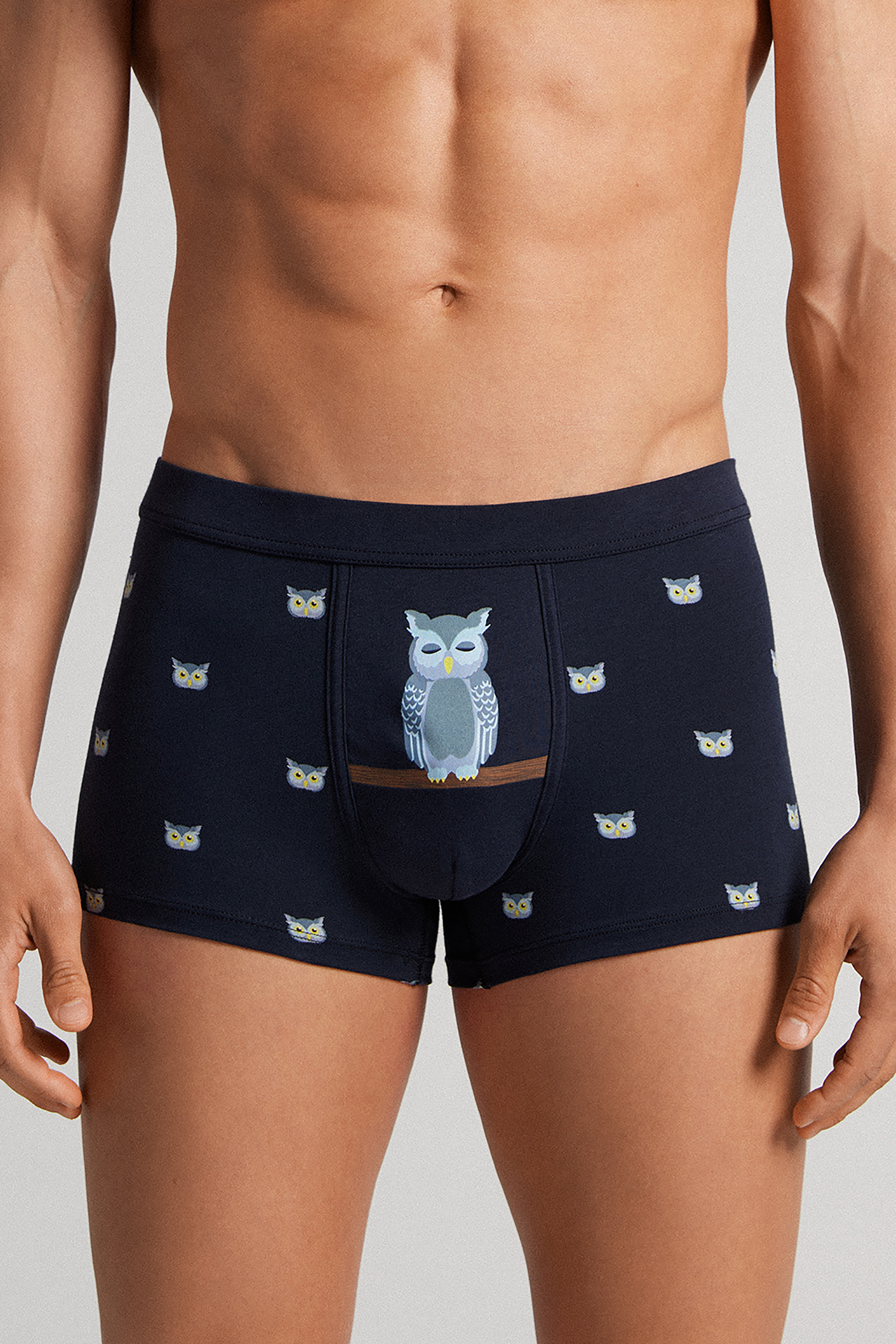 Natural Fresh Cotton Boxers with Owl Print | Intimissimi