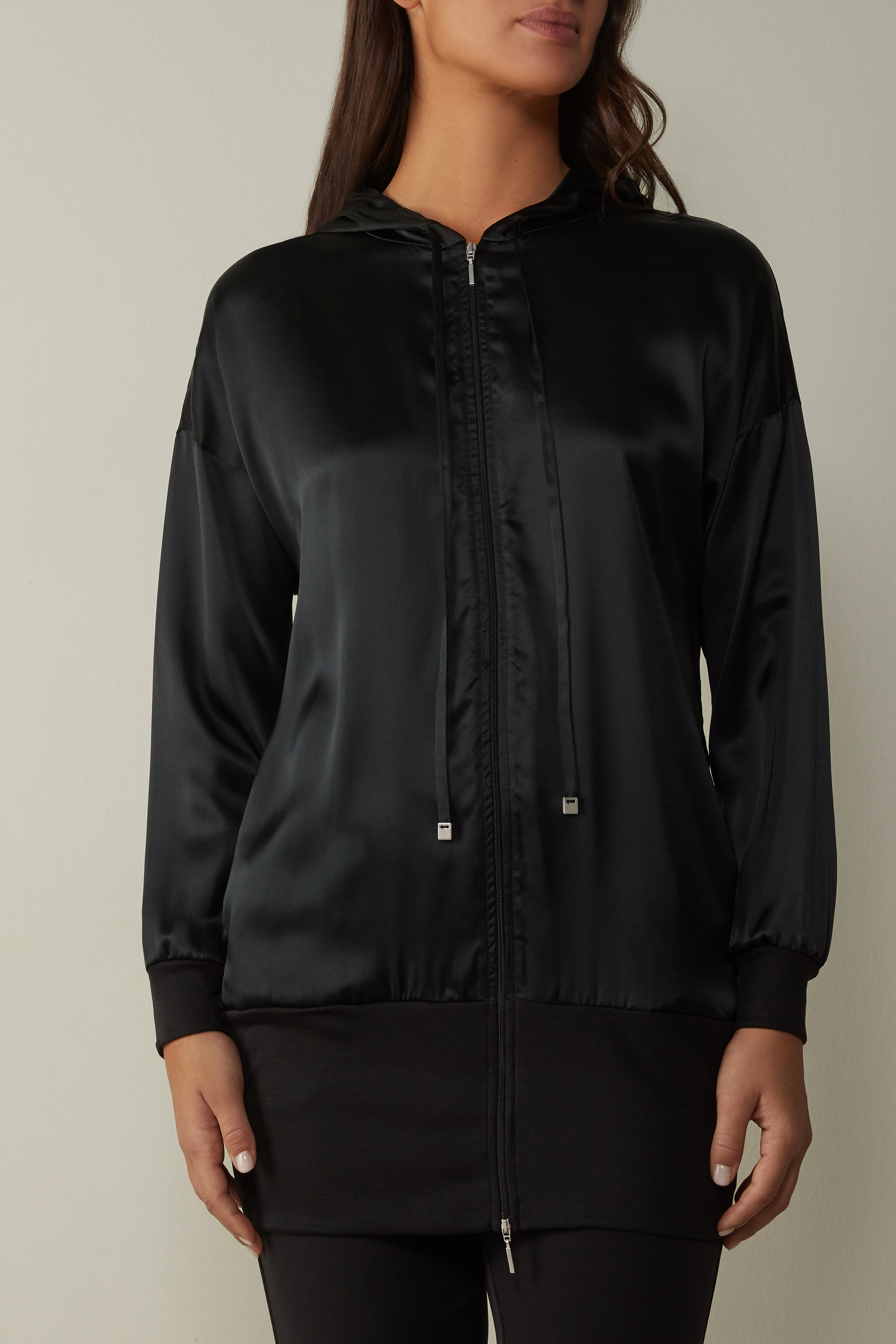 Silk and Lyocell Hooded Sweatshirt | Intimissimi