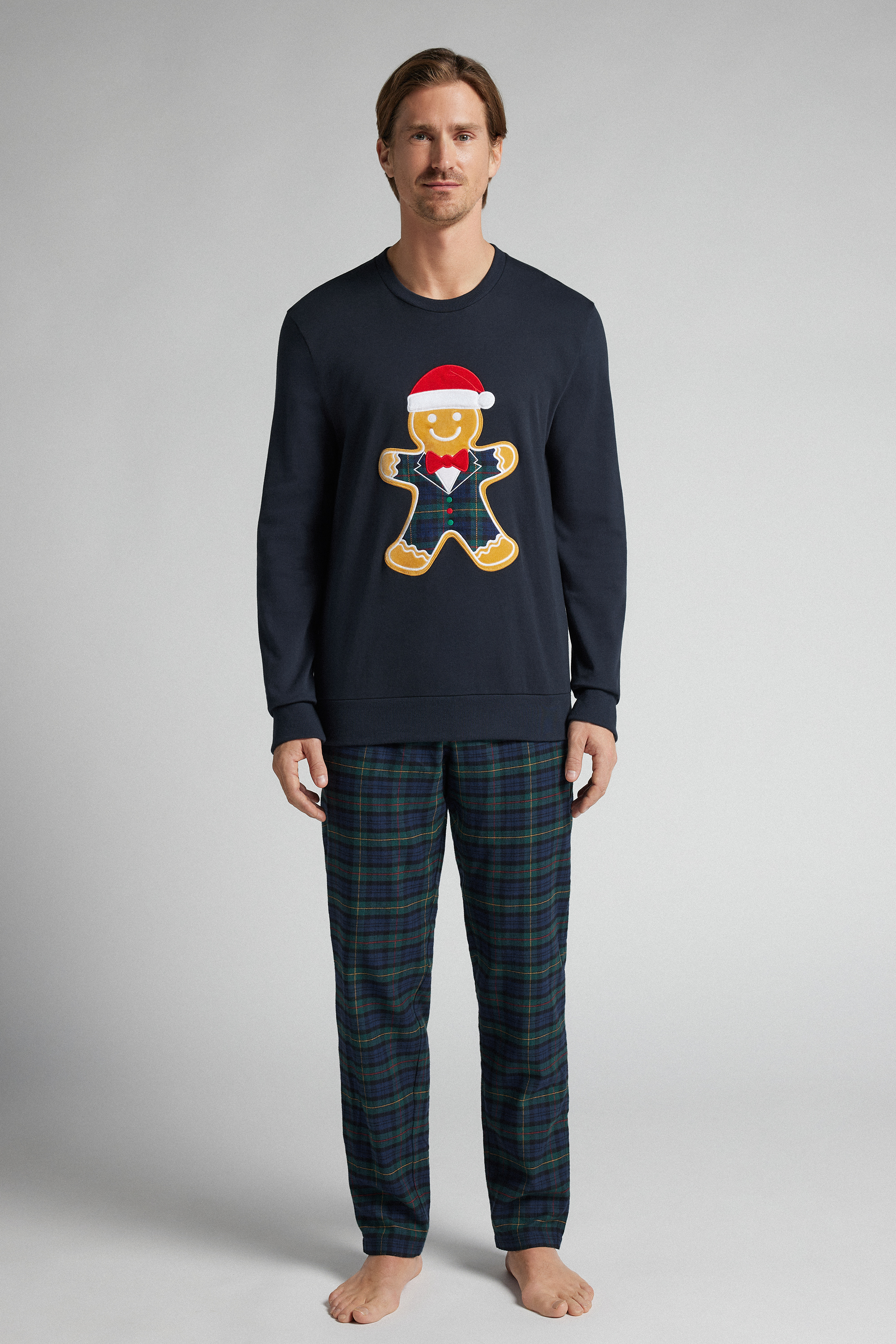 Gingerbread Print Long Cotton Pyjamas | Intimissimi