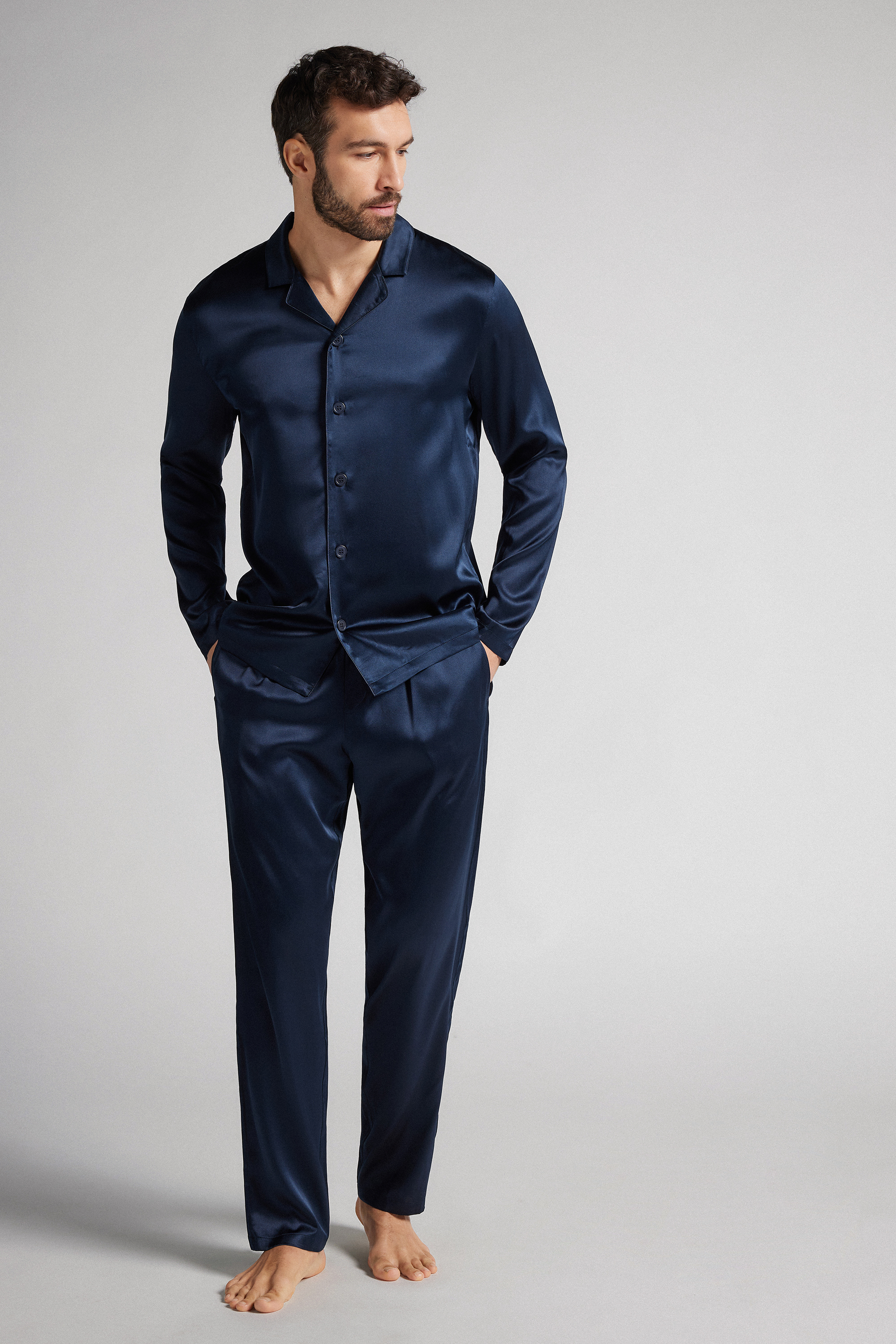Long Silk Pyjamas With Piping Intimissimi