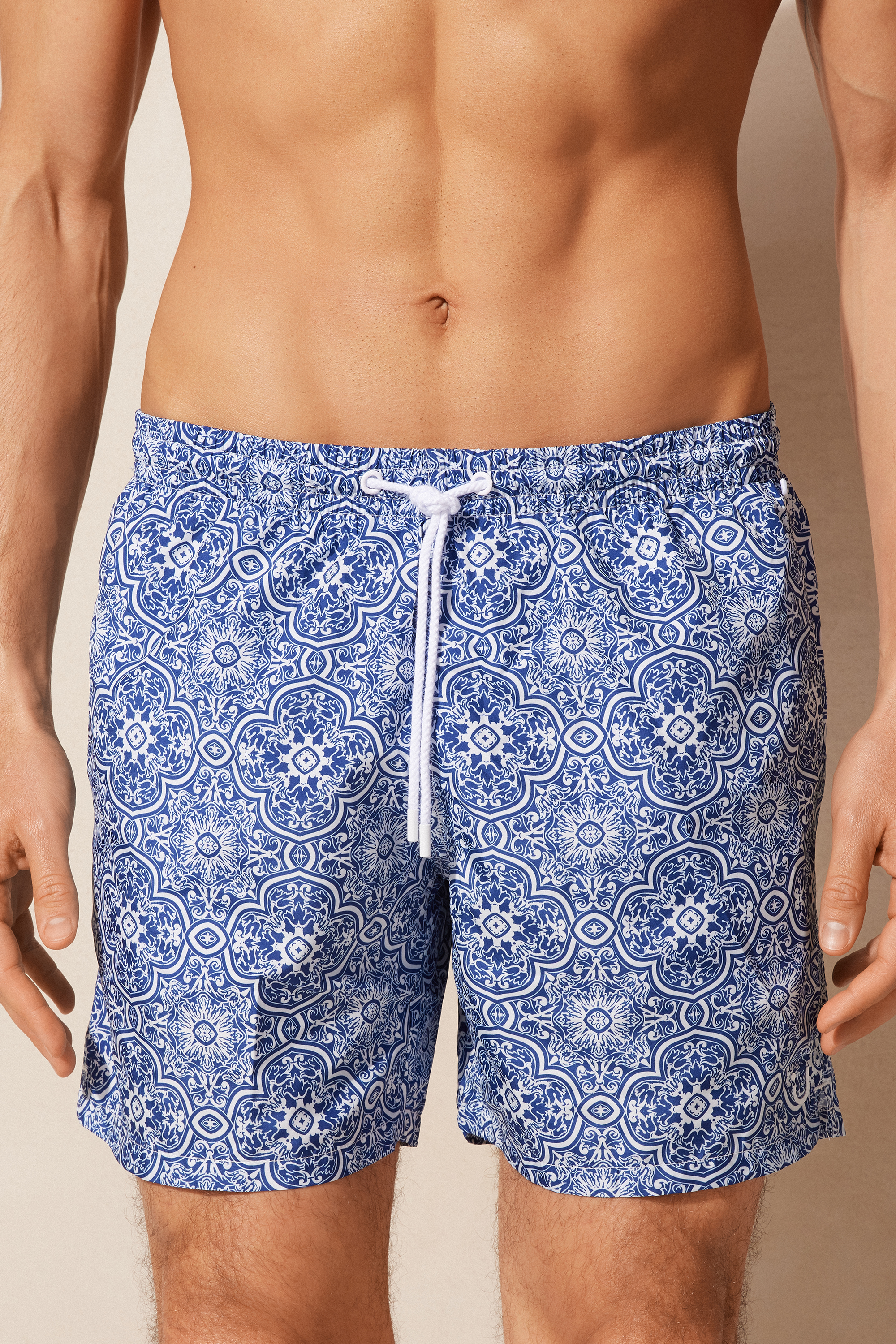 Blue Majolica Print Swim Trunks | Intimissimi