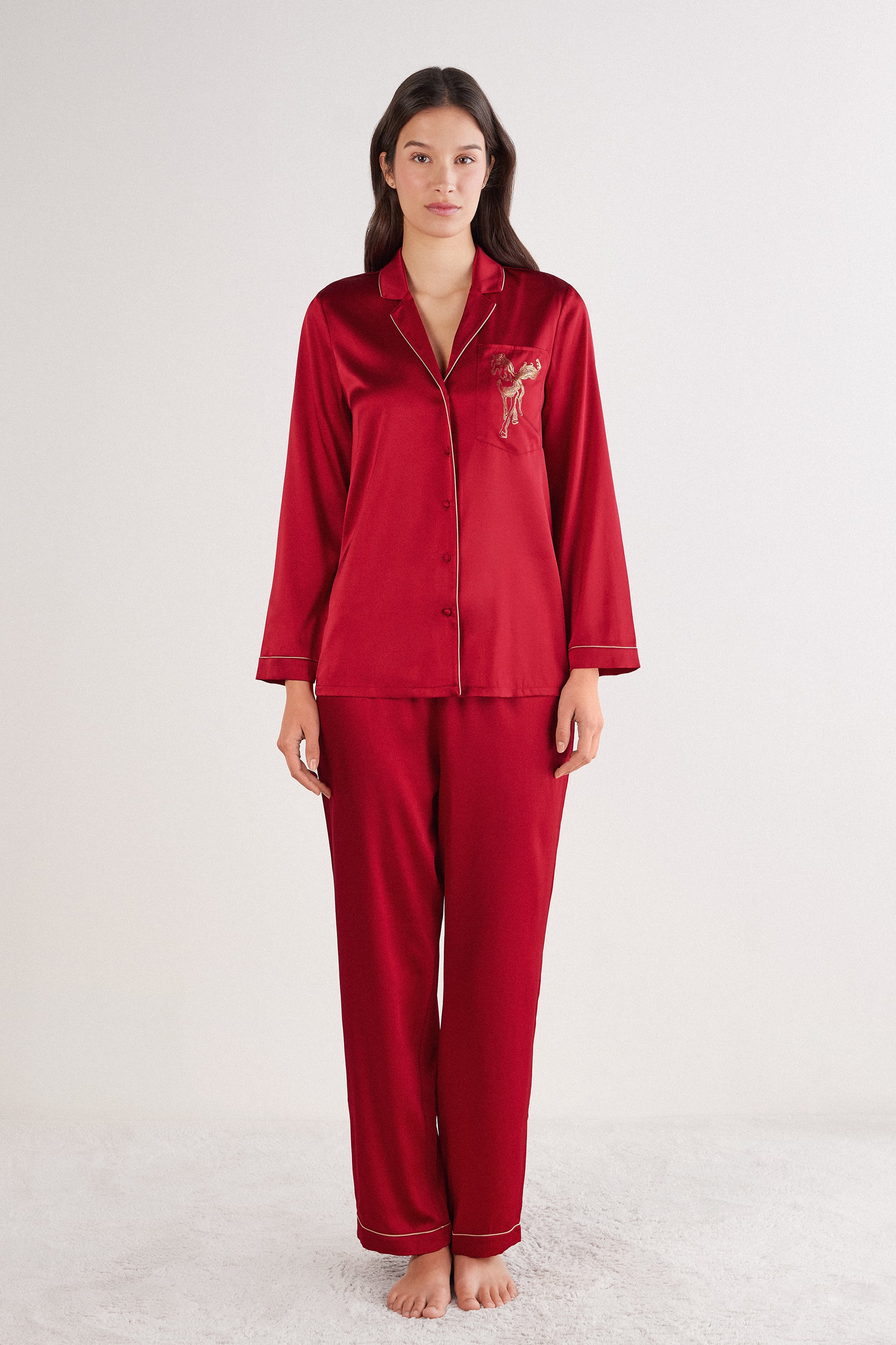 Silk Pyjamas with Horse Print | Intimissimi