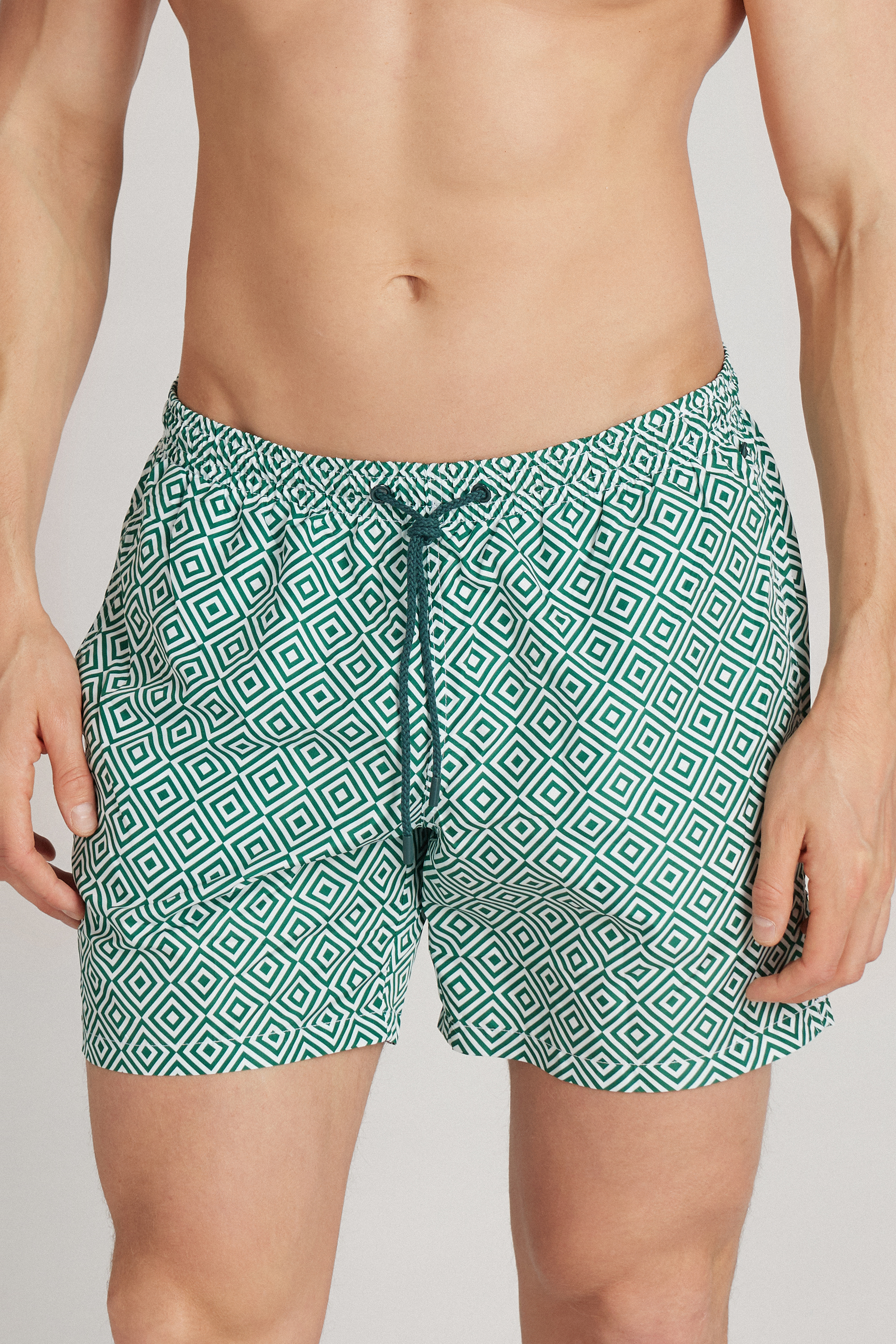 Green Diamond Print Swim Trunks | Intimissimi