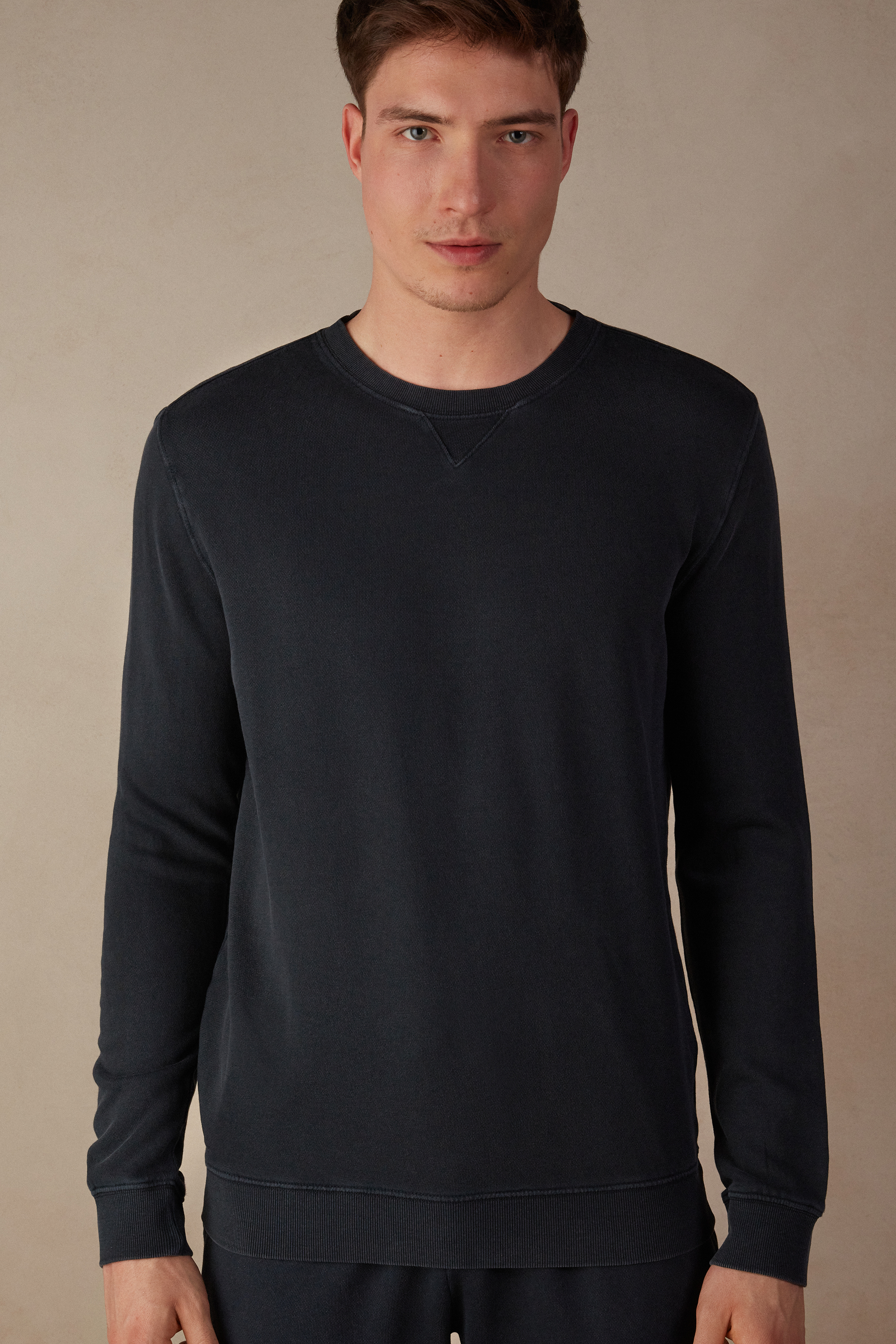 Washed Collection Crew-Neck Sweatshirt | Intimissimi