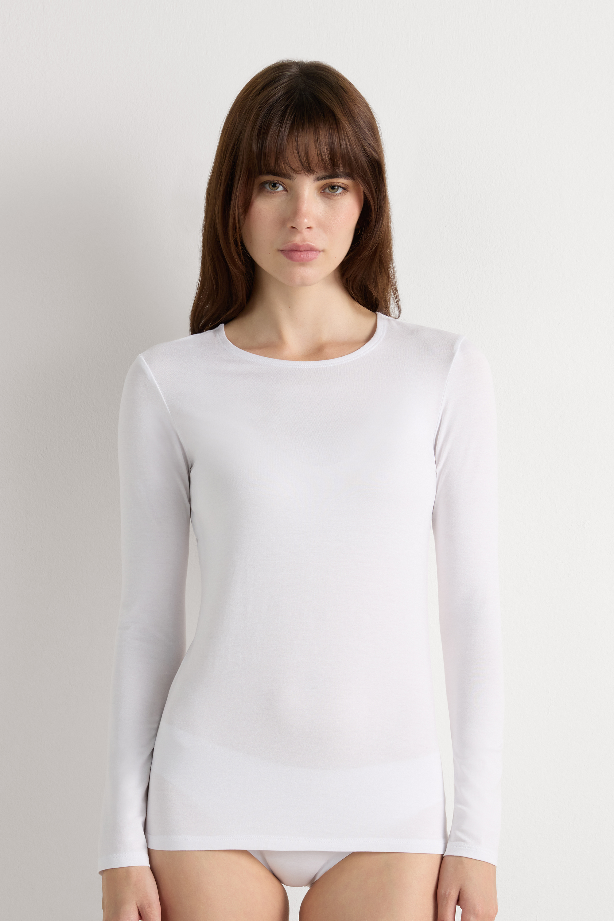 Long-Sleeved Round-Neck Micromodal Top | Intimissimi