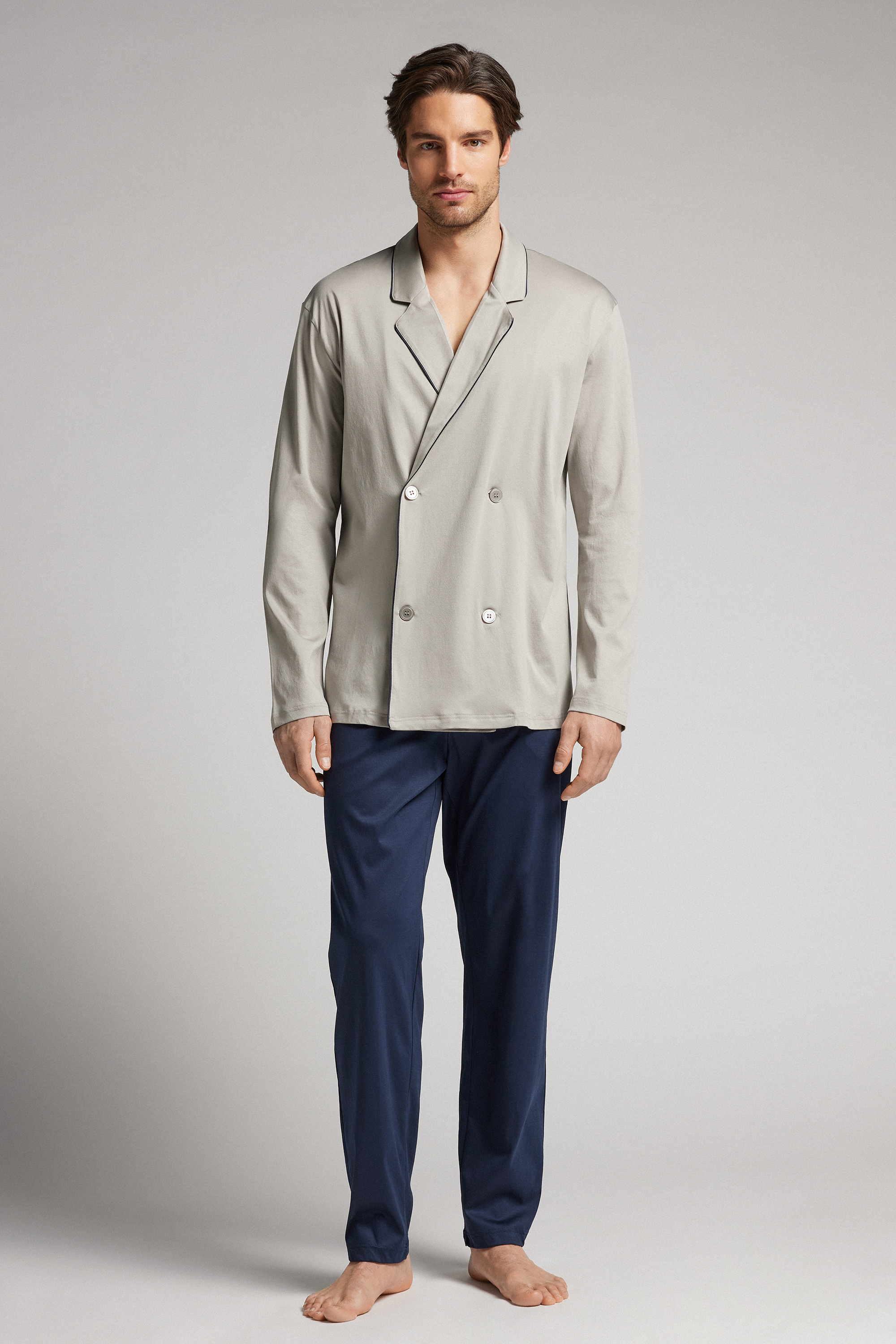 Double Breasted Full Length Cotton Pajamas | Intimissimi